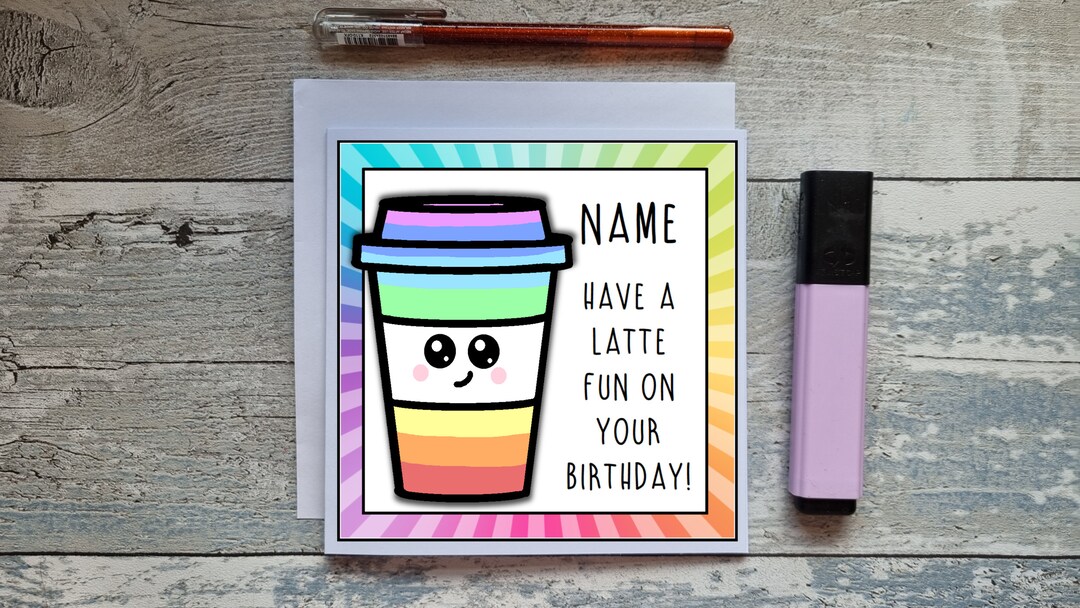 Coffee Birthday Card, Funny Card, Greetings Card, Coffee Lover ...