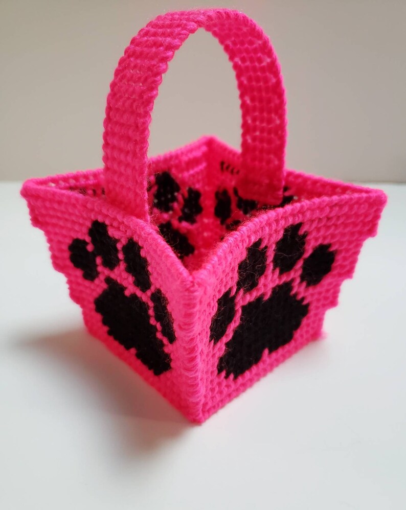 Paw Print Plastic Canvas Mini Baskets - Etsy