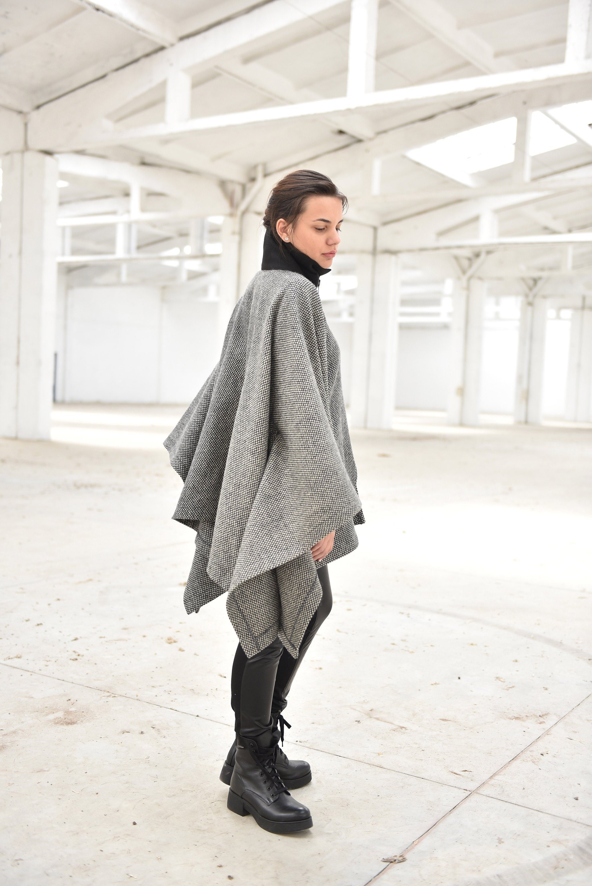 Plus Size Cardigan Wool Cape Cardigan Winter Cape Poncho - Etsy