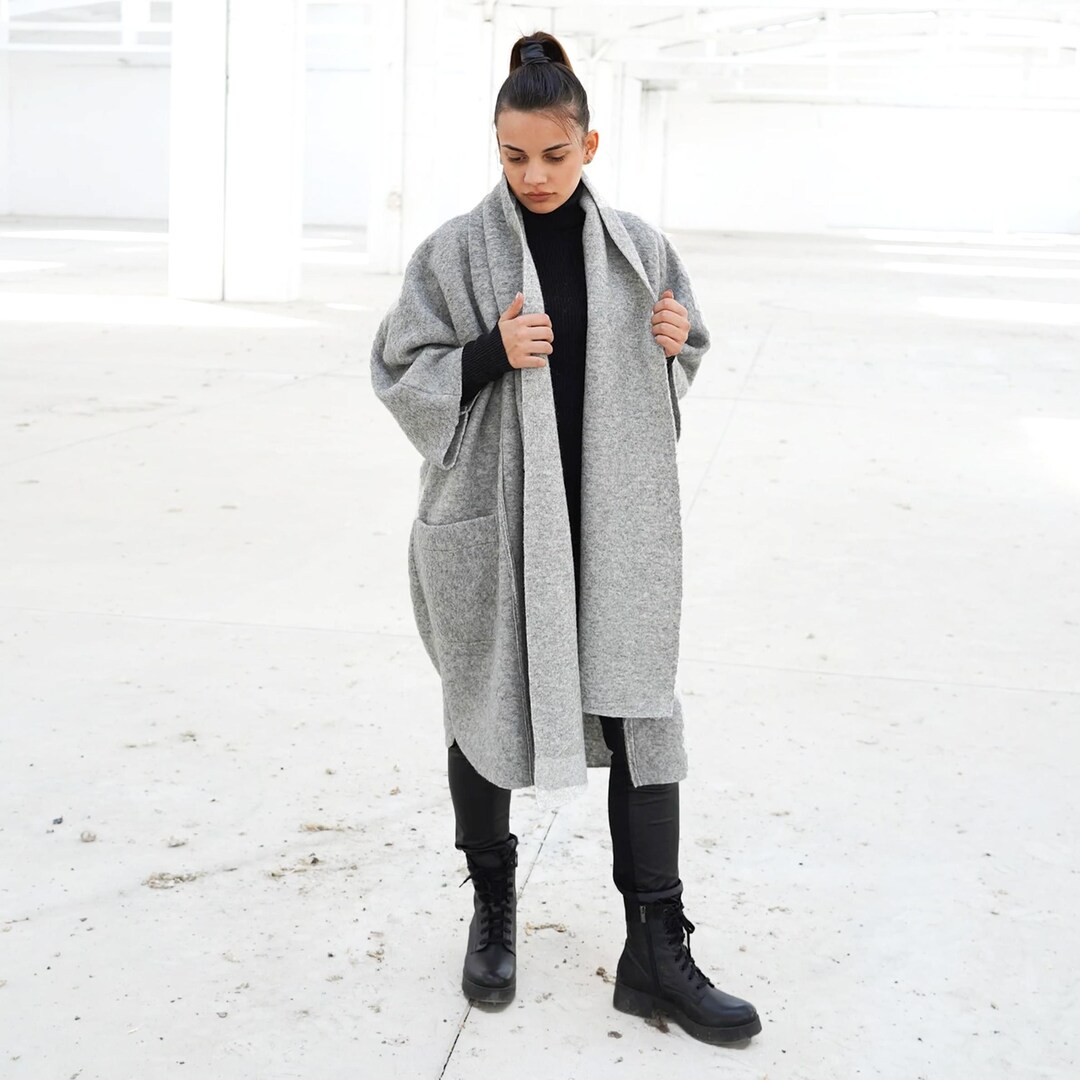 Wool Winter Cardigan Coat, Multiway Cardigan for Women, Extravagant ...