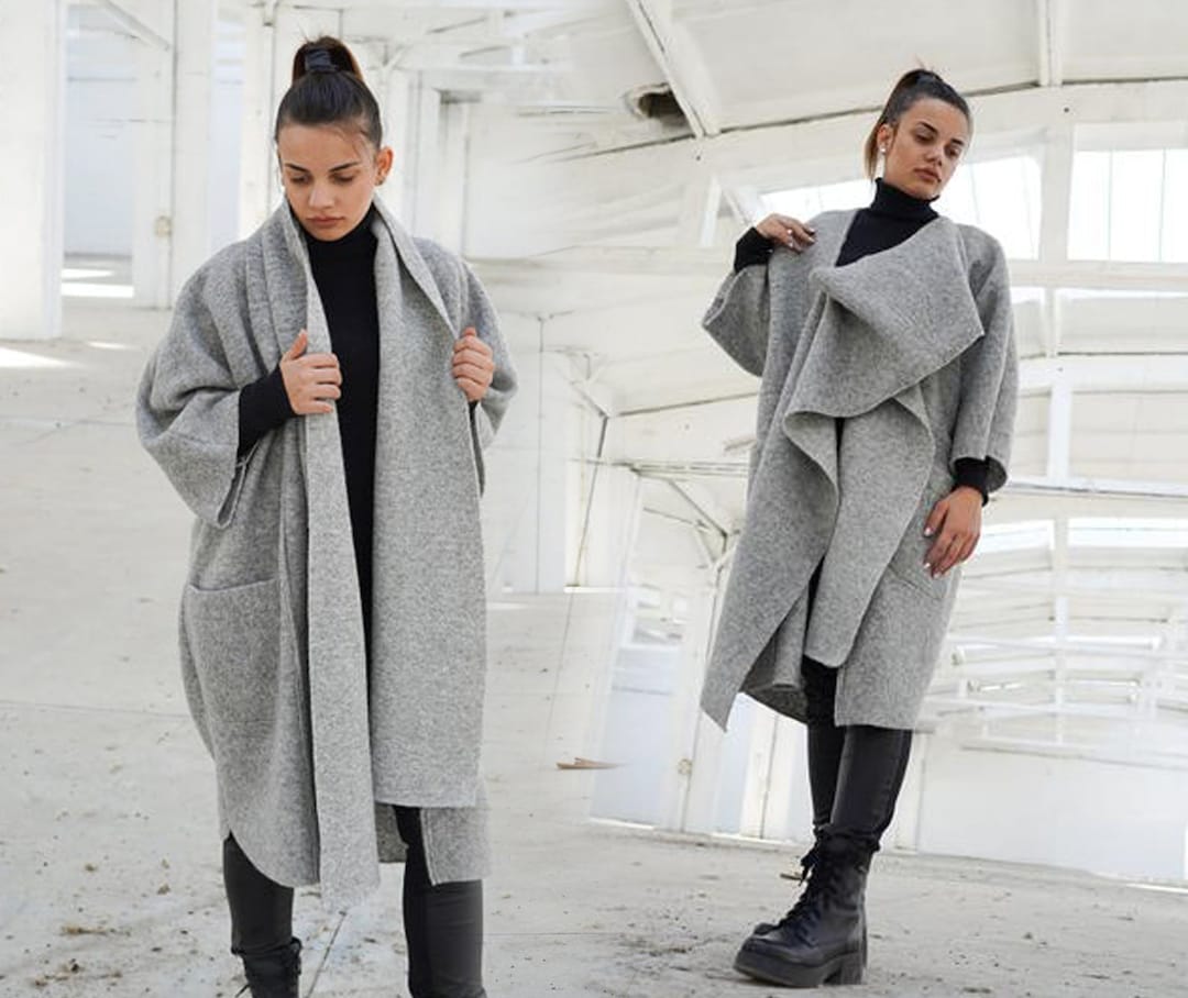 Wool Winter Cardigan Coat, Multiway Cardigan for Women, Extravagant ...