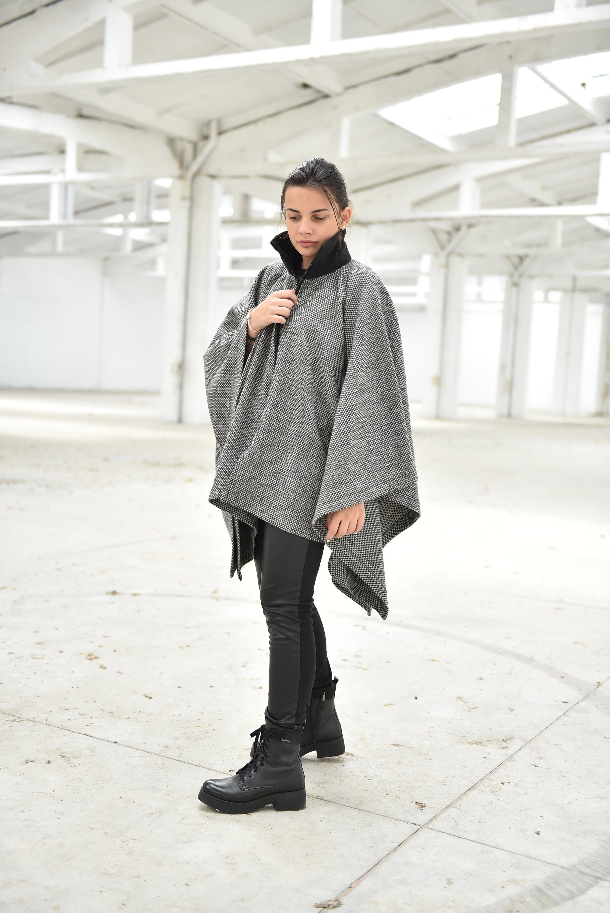 Plus Size Cardigan Wool Cape Cardigan Winter Cape Poncho | Etsy