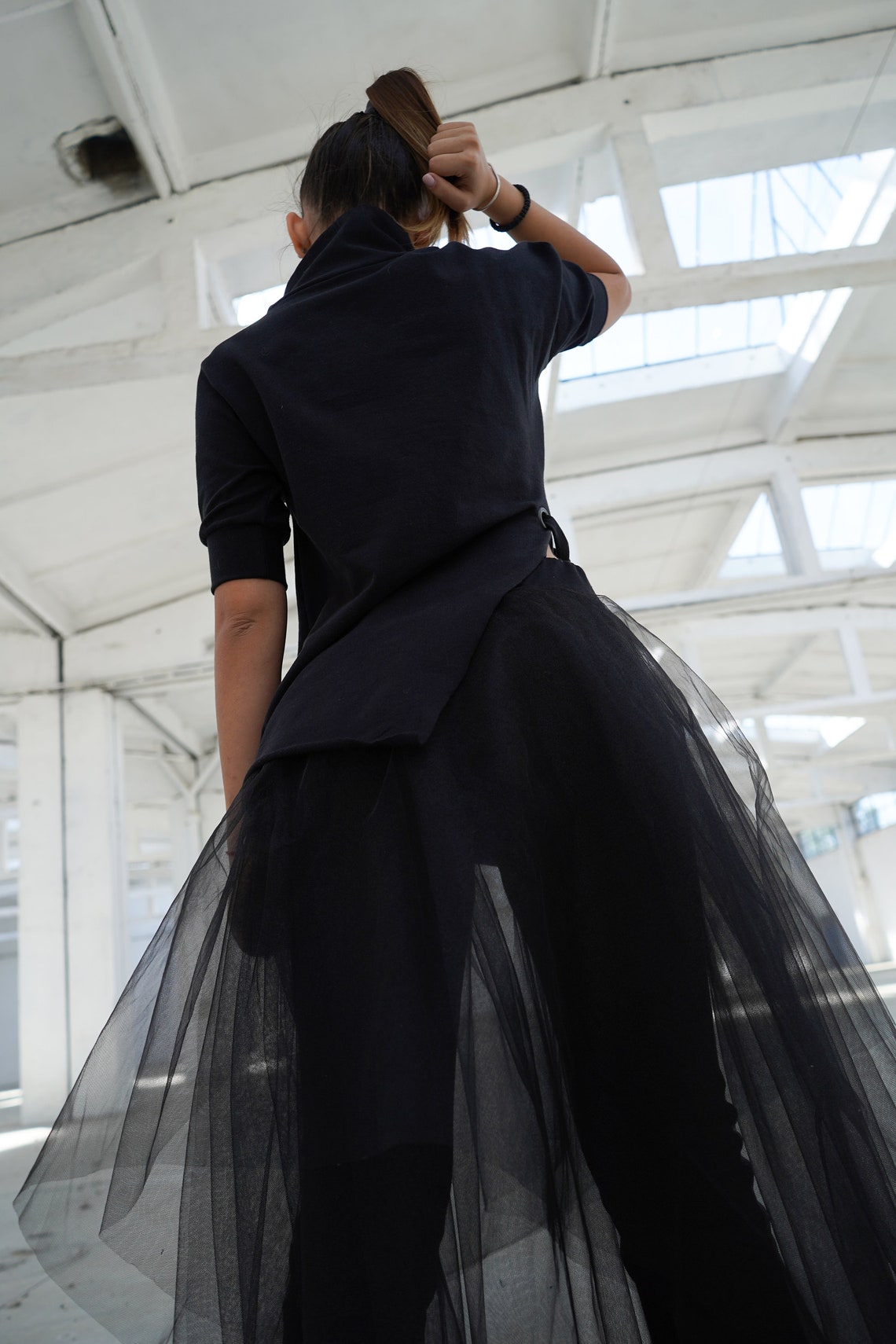 Black Tutu Skirt for Women, Gothic Tulle Skirt, Puffy Layered Maxi ...