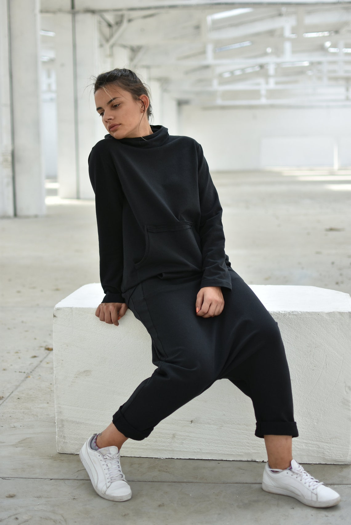 Women Black Set Set of 2 Urban Clothing Black Sweatshirt - Etsy