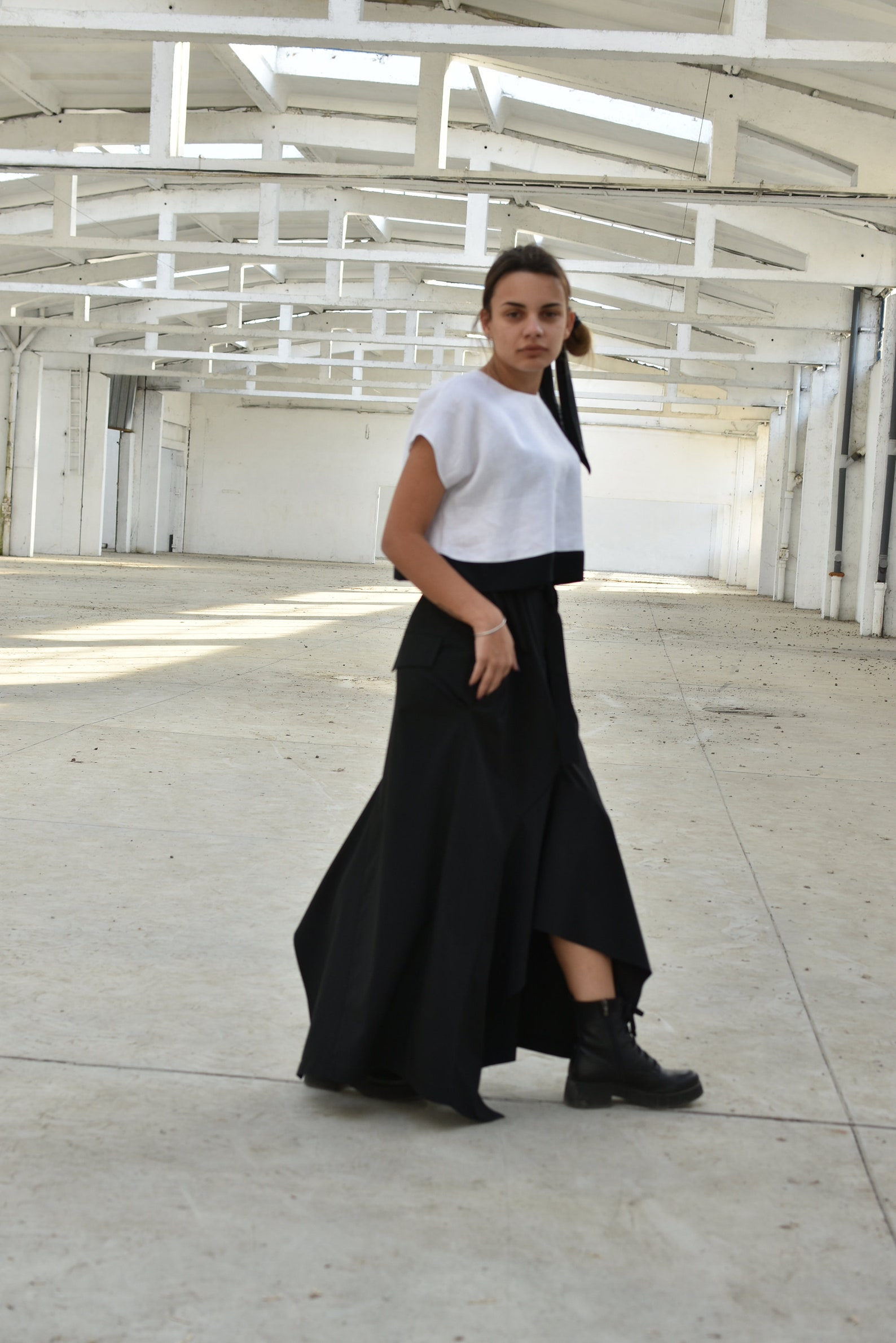 Black Asymmetrical Maxi Skirt, Avant Garde Skirt, Plus Size Clothing ...