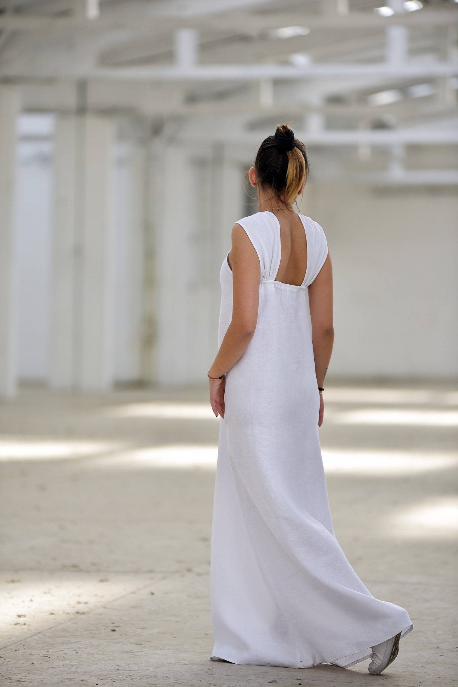 White Linen Dress White Maxi Dress Plus Size Clothing Linen - Etsy