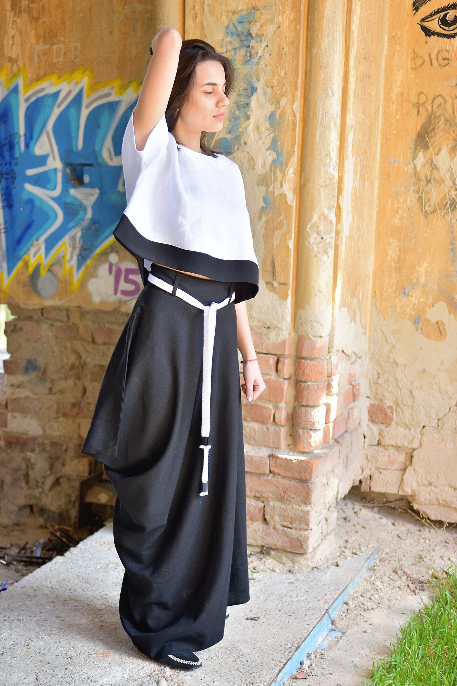 Black Linen Skirt Maxi Skirt Long Skirt Black Skirt | Etsy