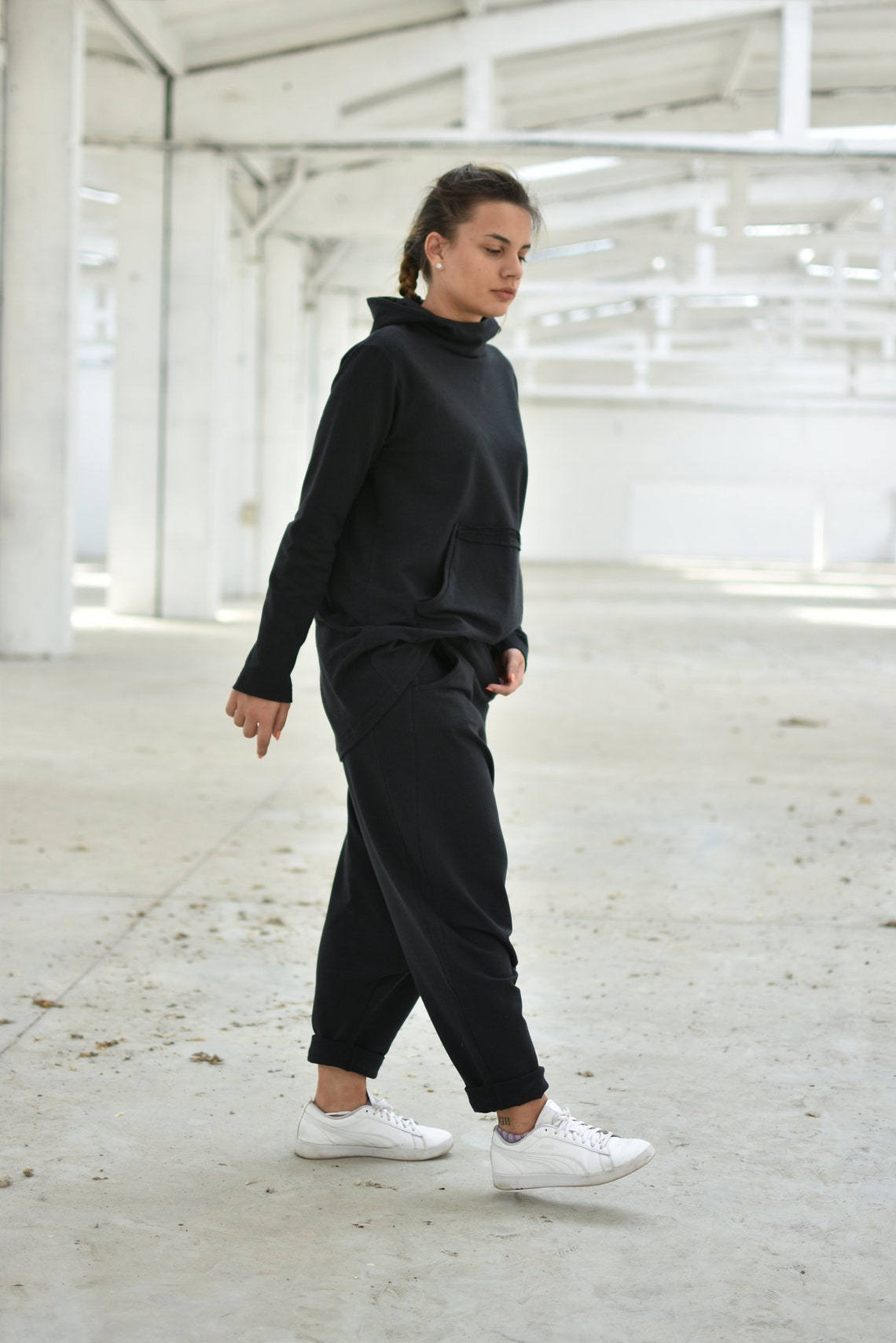 Women Black Set Set of 2 Urban Clothing Black Sweatshirt - Etsy