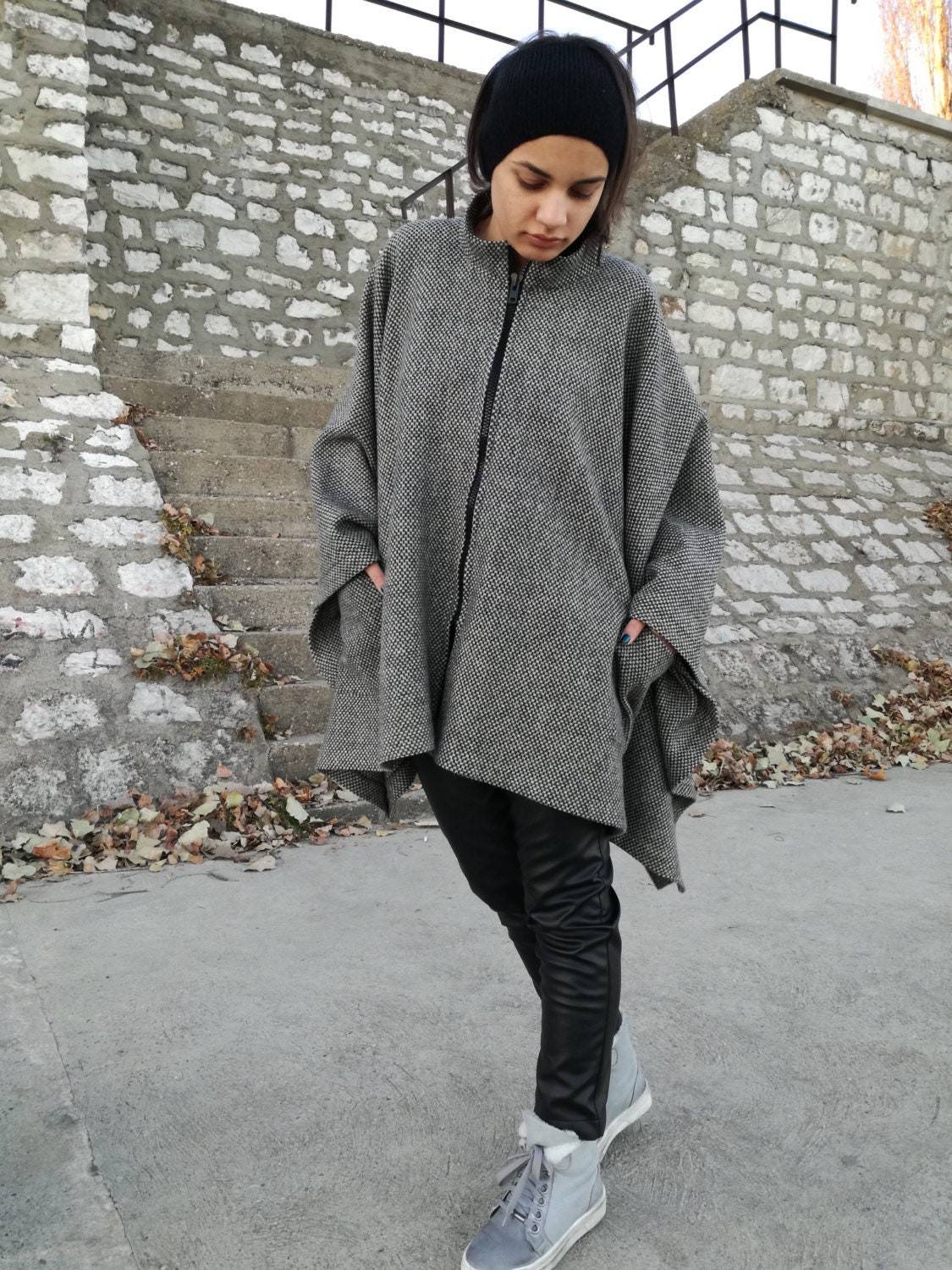 Plus Size Cardigan Wool Cape Cardigan Winter Cape Poncho - Etsy