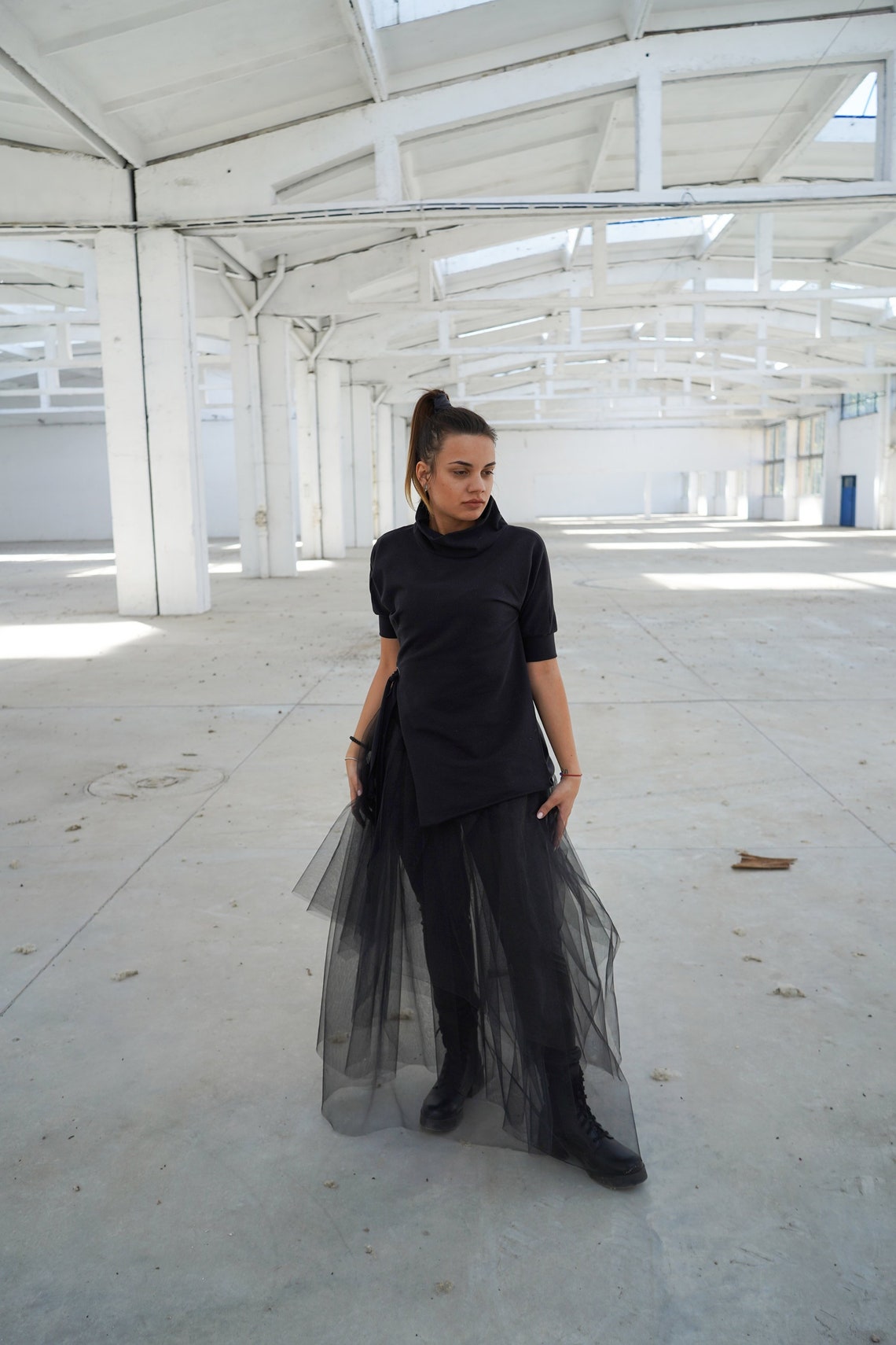 Black Tutu Skirt for Women, Gothic Tulle Skirt, Puffy Layered Maxi ...