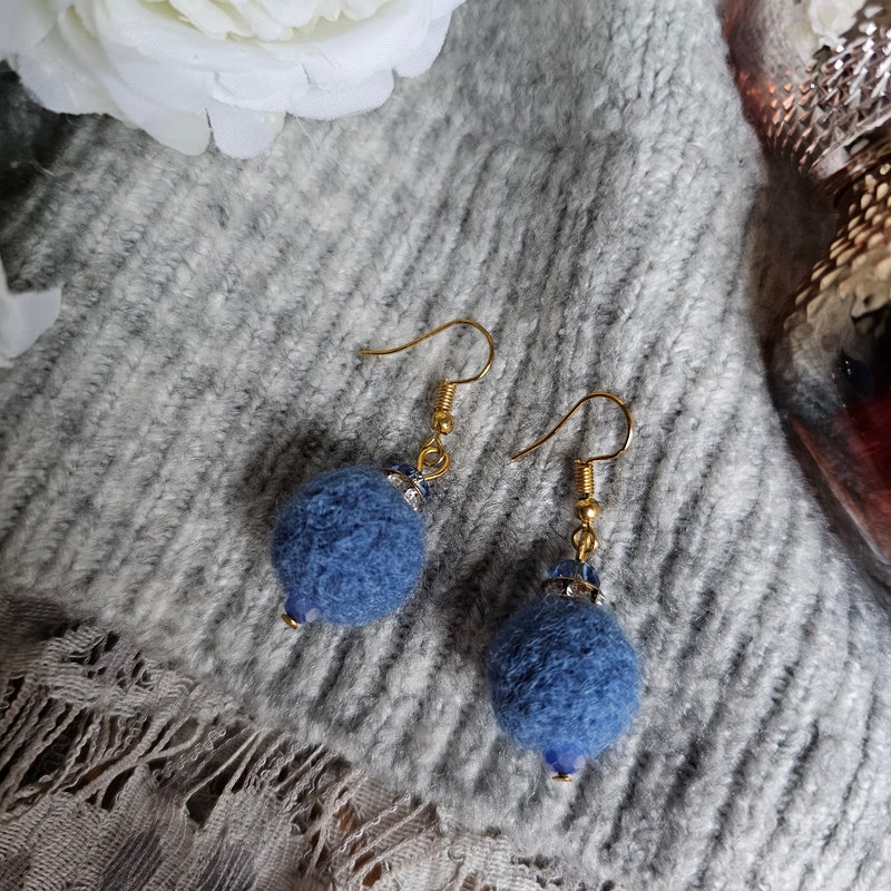Wool Earrings - Etsy