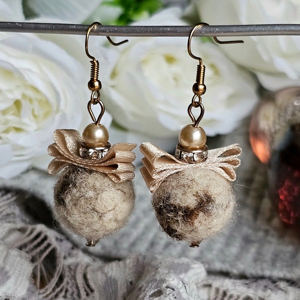 Wool Earrings - Etsy