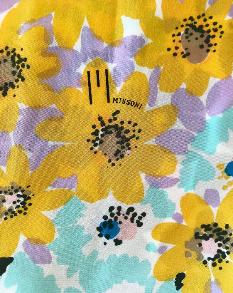 MISSONI Vintage Floral Print Colourful Pleat Silk Midi Pencil | Etsy