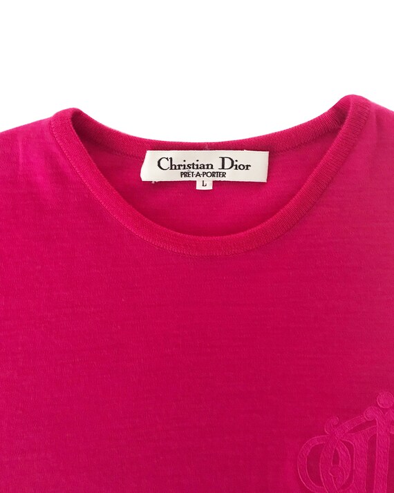 CHRISTIAN DIOR Vintage Logo Monogram Embroidered Knit… - Gem