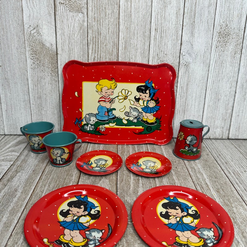 Tin Tea Set - Etsy