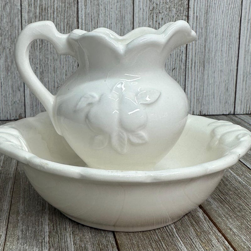 Pitcher and Bowl Set - Etsy