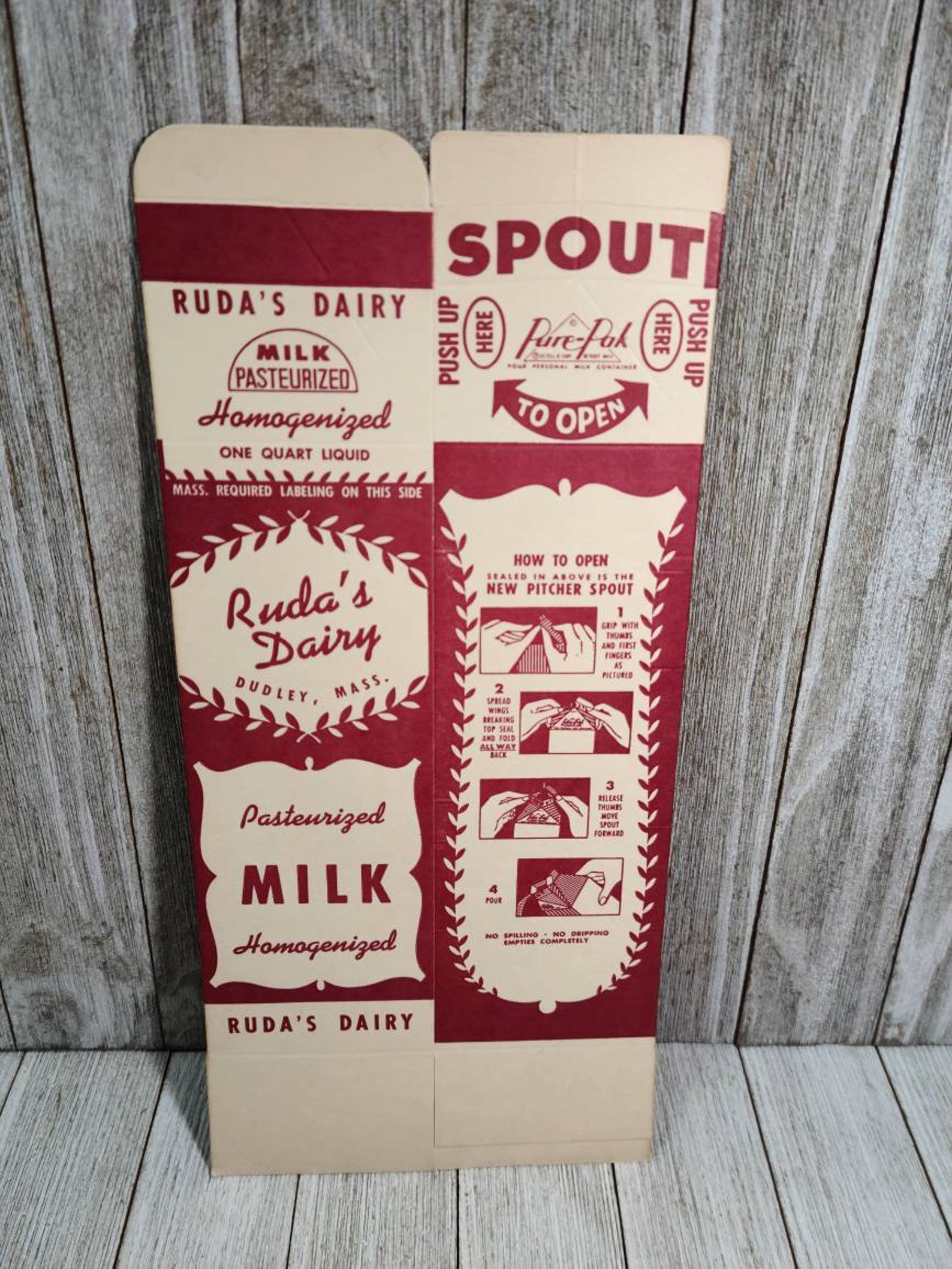 Vintage UNUSED Milk Carton Vintage Milk Carton Ruda's - Etsy