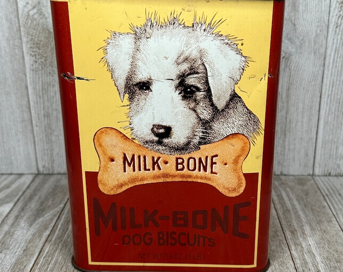 Vintage Milk Bone Tin, Vintage Milk Bones Dog Tin, Vintage Tin, Vintage ...