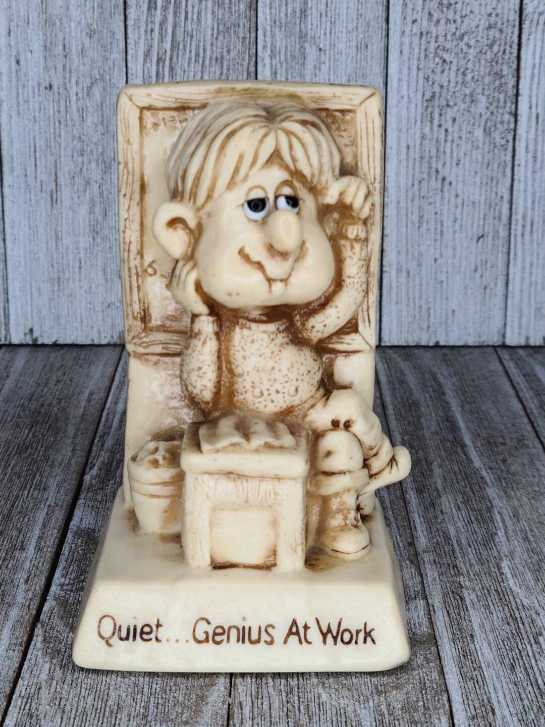 Vintage 1980 Russ Berrie Figurine Statue, Quiet Genius at Work, Vintage ...