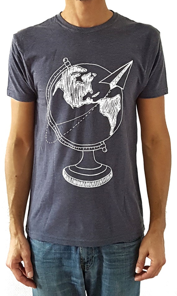 T-shirt Homme Globe-trotter T-shirt des voyageurs Planète | Etsy