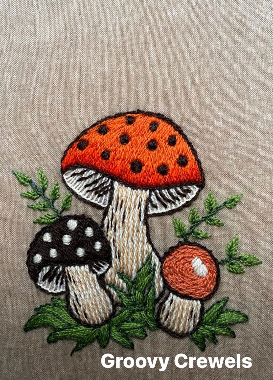 Crewel Stitchery Embroidery Kit - Merry Mushroom - Groovy Crewels - Etsy