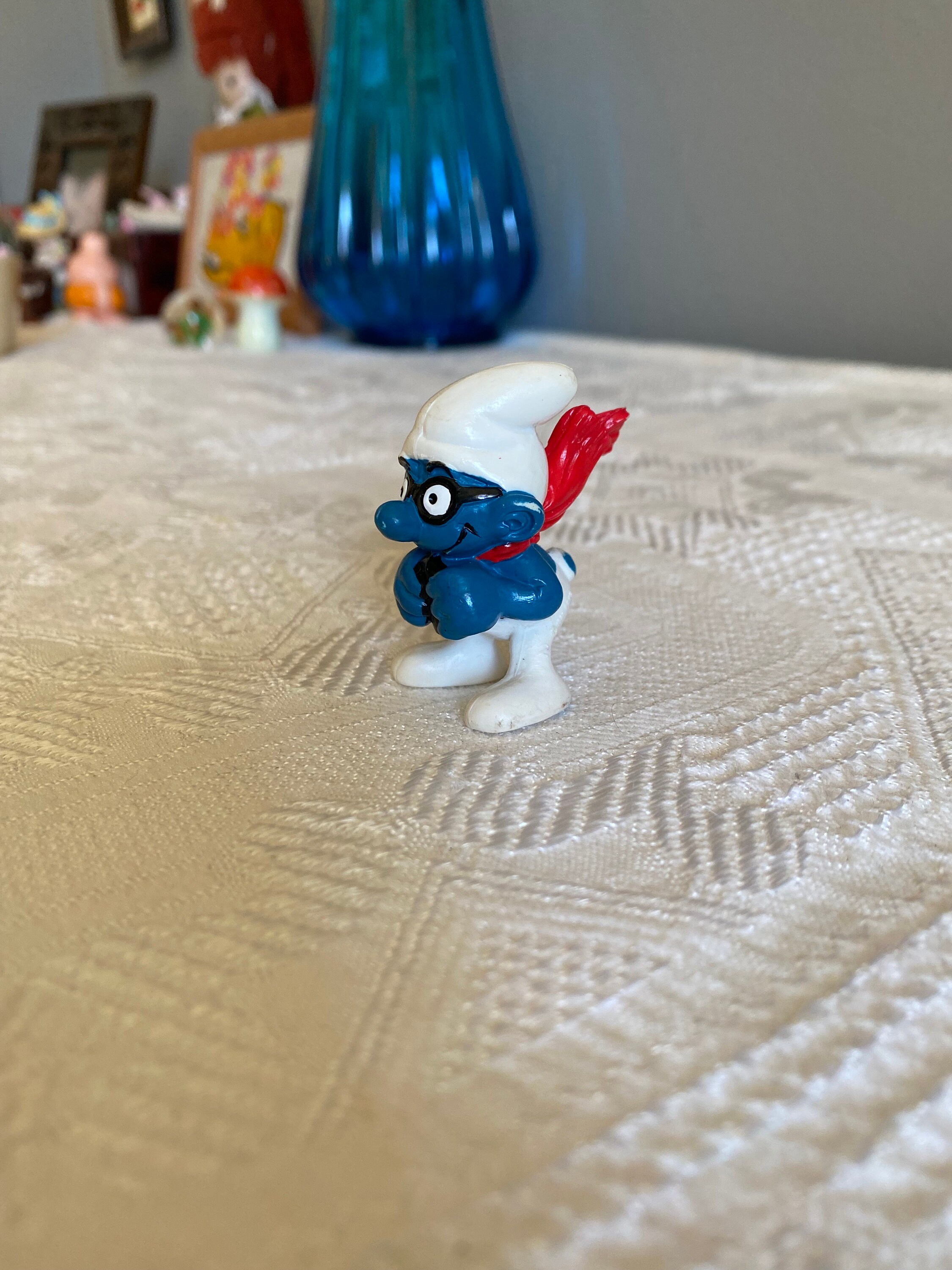 Vintage 1991 Smurfs PVC Figure Brainy With Red Scarf - Winter - Etsy