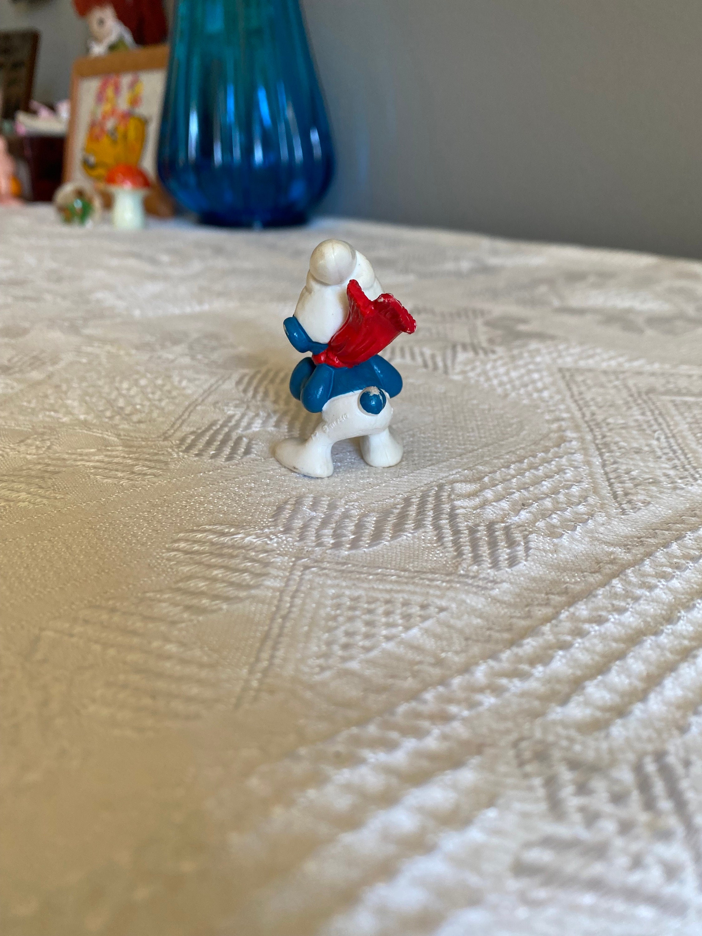 Vintage 1991 Smurfs PVC Figure Brainy With Red Scarf - Winter - Etsy