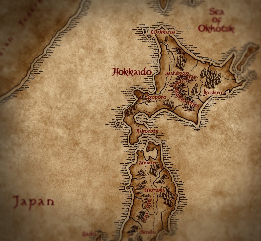 Canvas Map of Japan Fantasy Japan Map on Canvas - Etsy