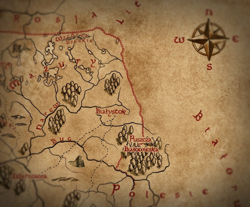 Fantasy Map of Poland, Old Poland Map, Vintage Styled Poland Map ...