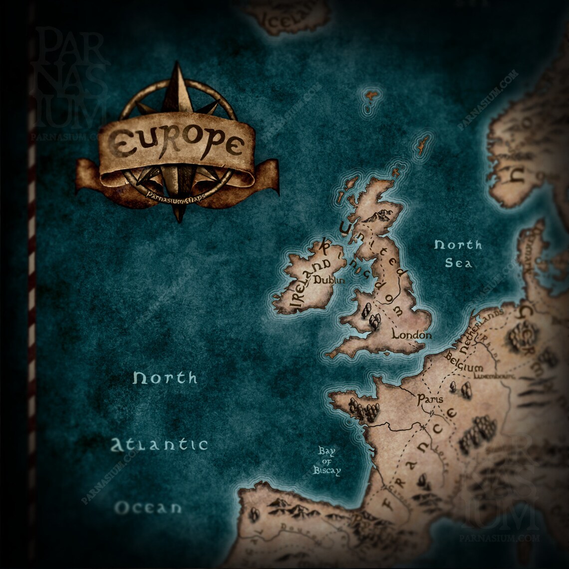 Map of Europe Fantasy Inspired Europe Map - Etsy Australia