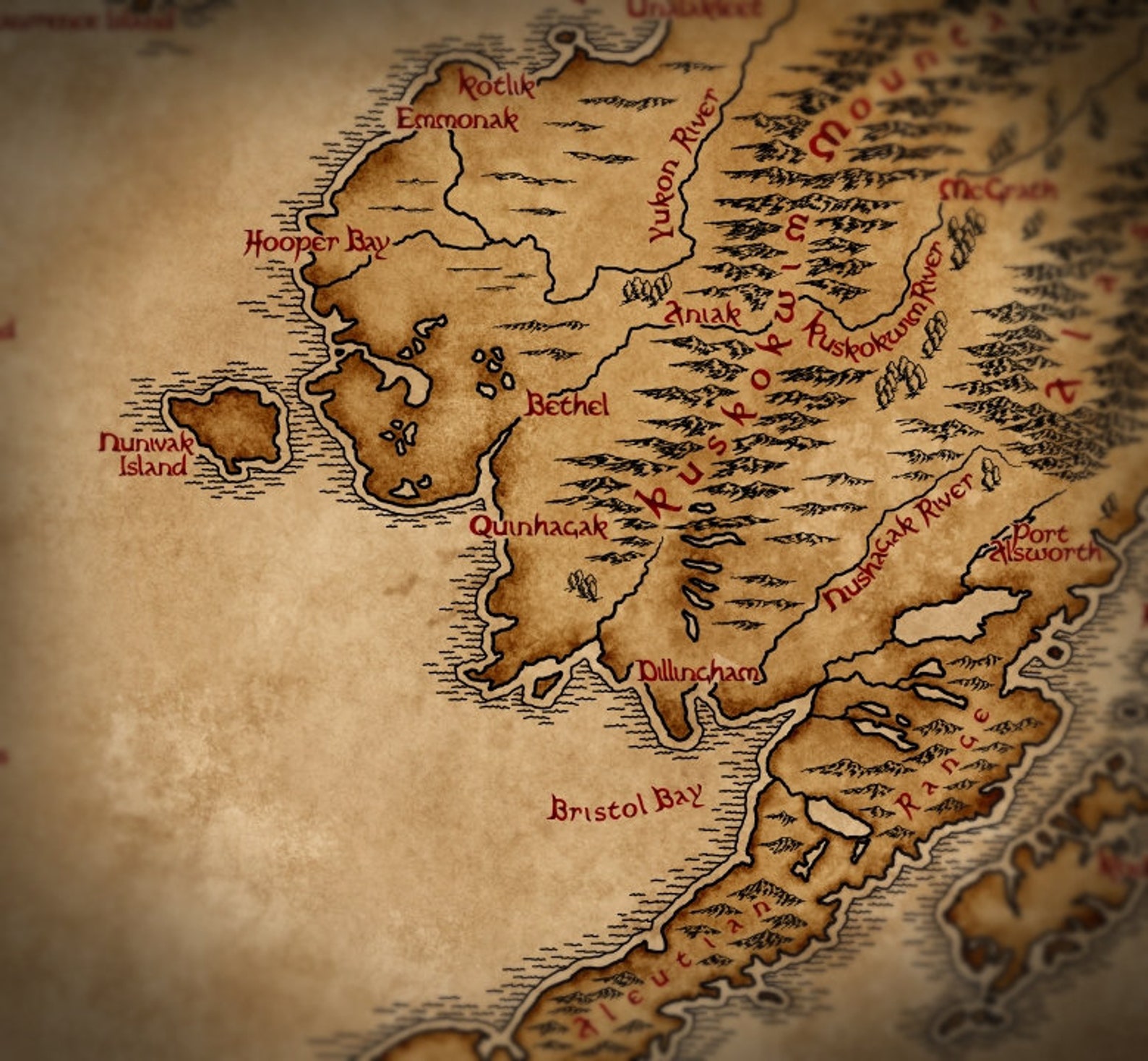 Fantasy Map of Alaska: Old World Style Art Print - Etsy