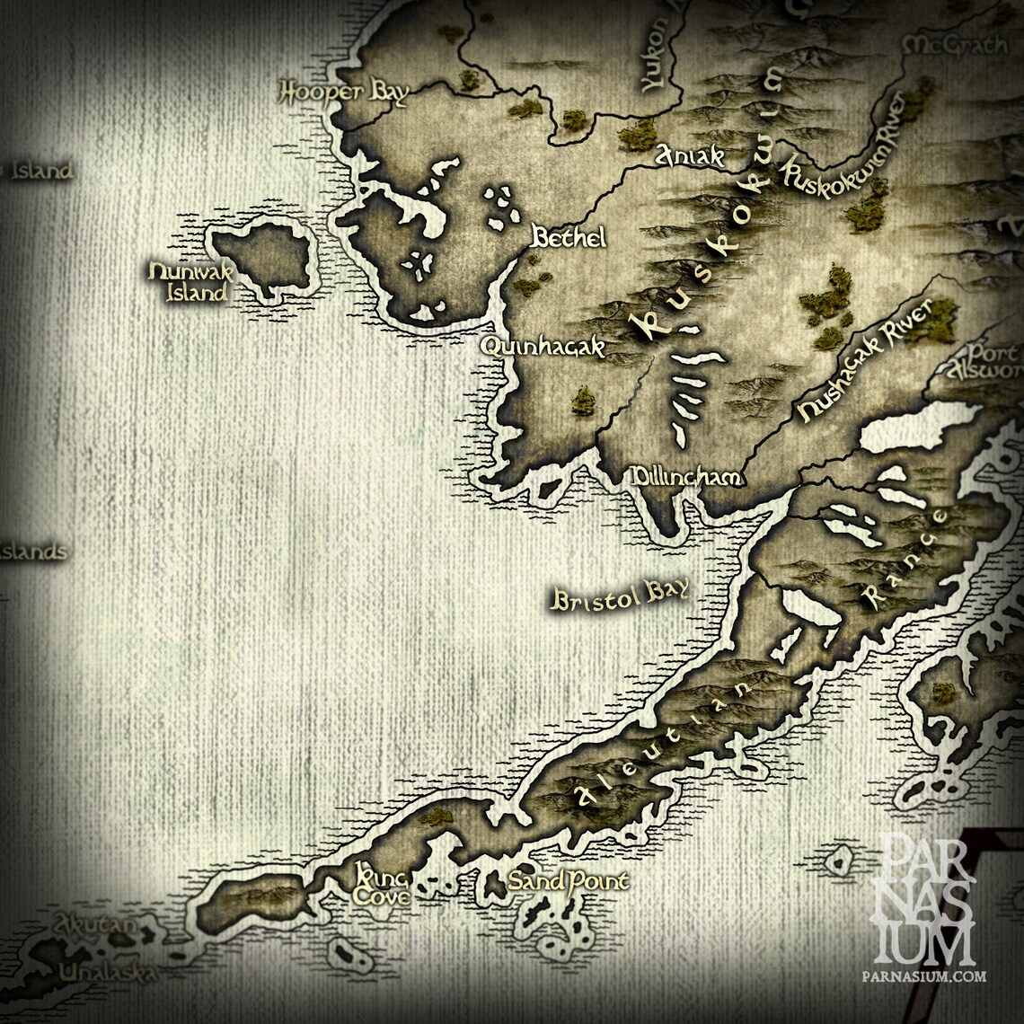 Fantasy Map of Alaska – Customizable With Your Personal Inscription - Etsy