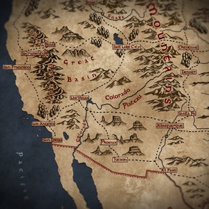 Fantasy Map of United States, USA Map - Etsy