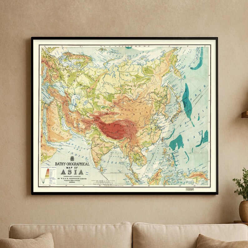 1920 Physical Map of Australia – Antique Australian Map Print ...