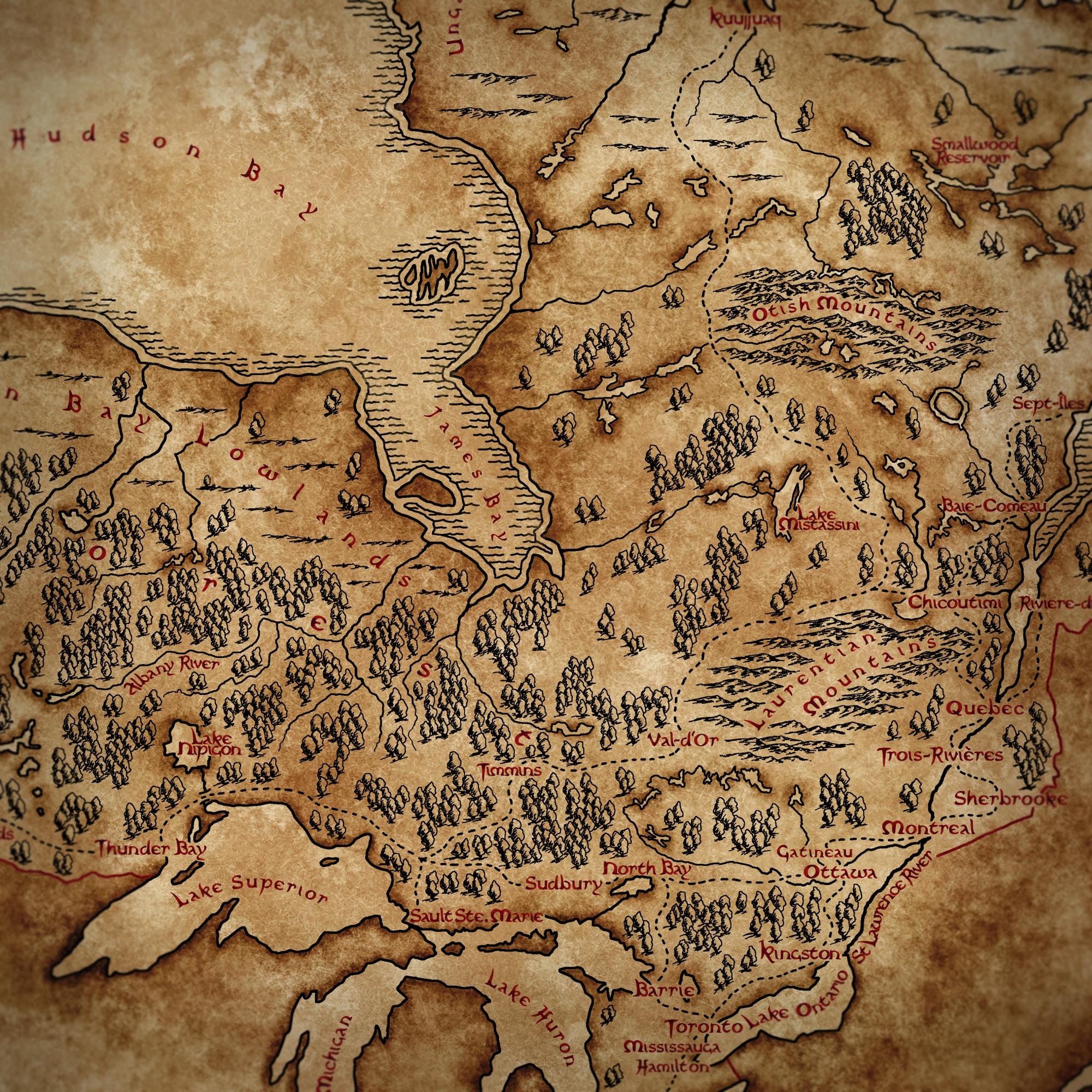 Fantasy Map of Canada Poster: Medieval Style Cartography Print - Etsy
