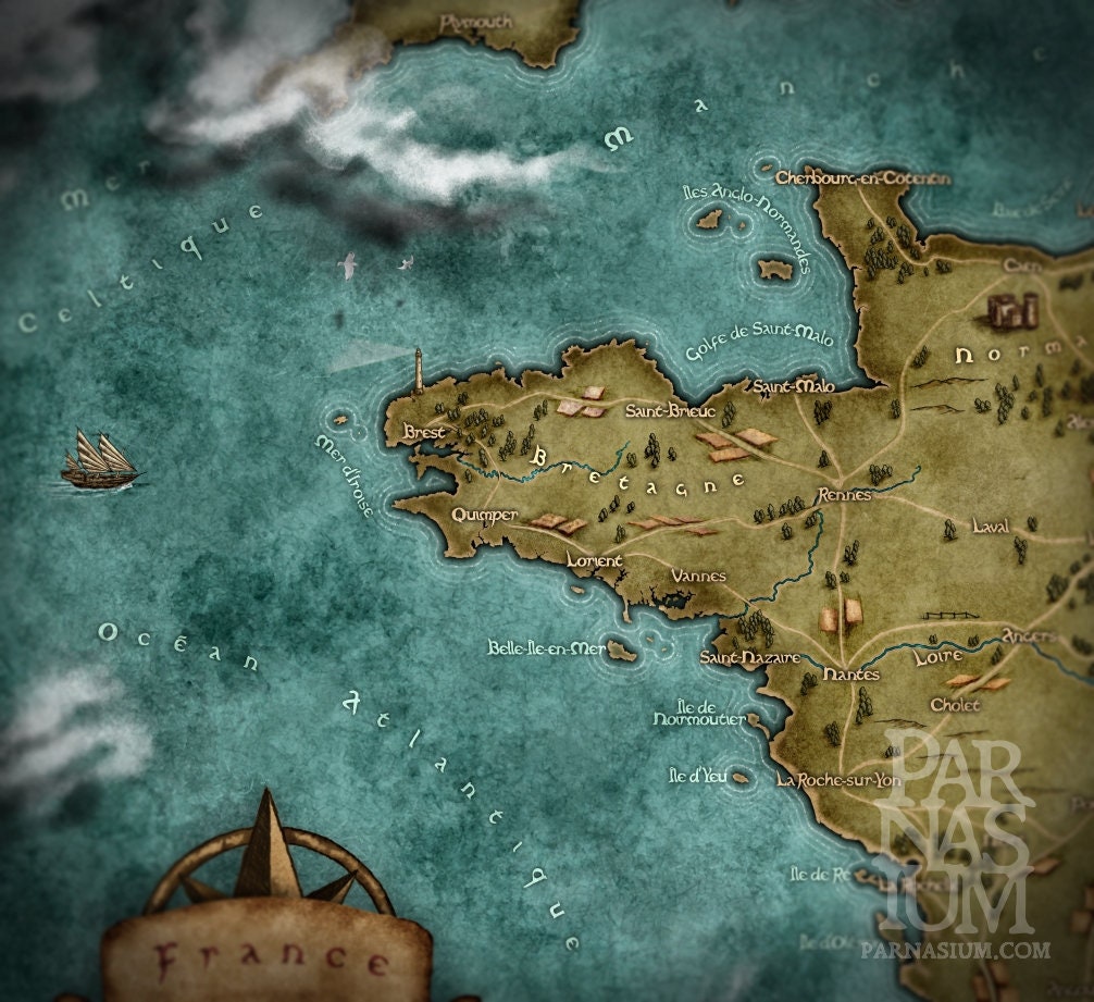 Map of France Fantasy France Map French Map - Etsy