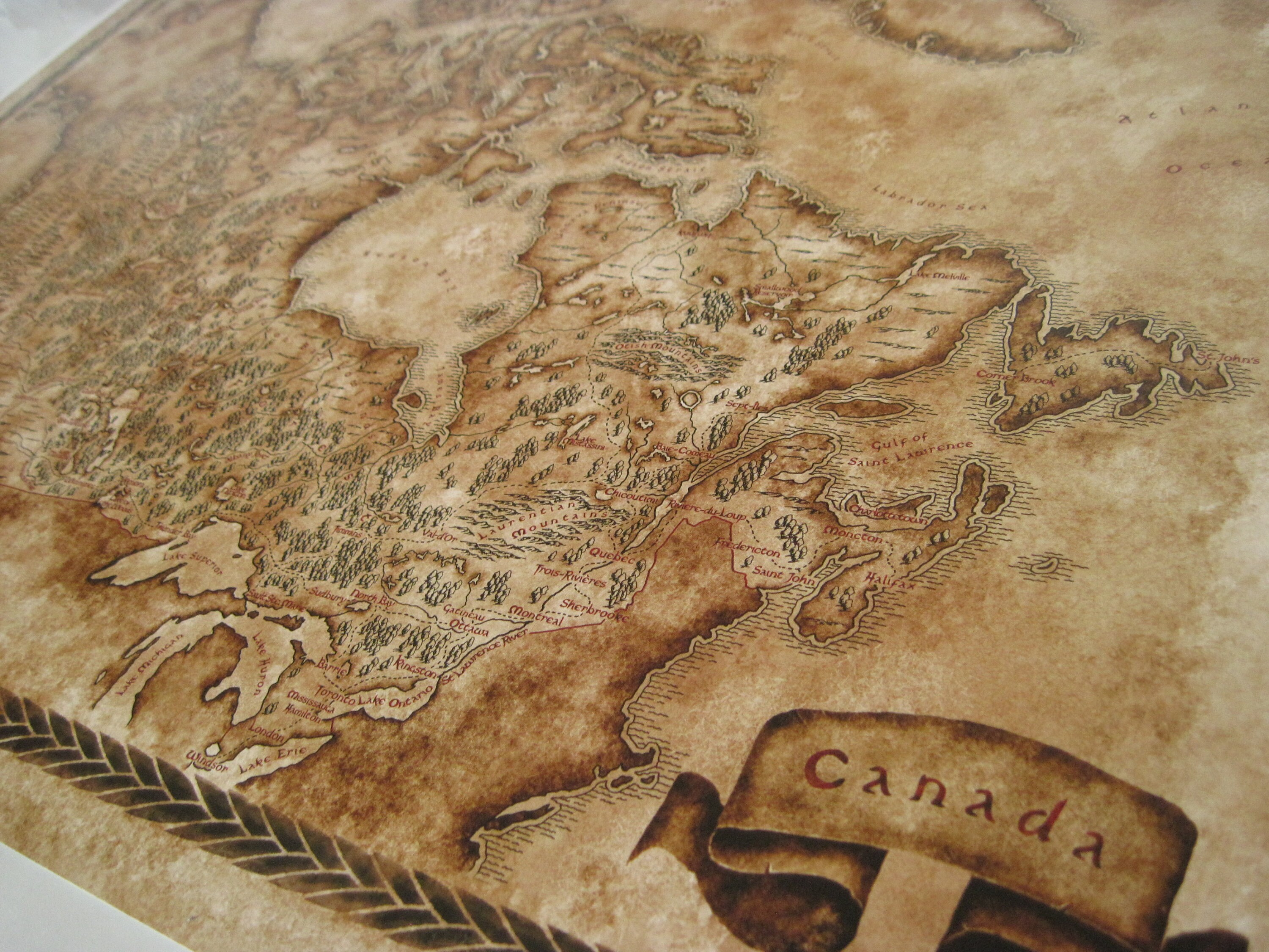 Fantasy Map of Canada Poster: Medieval Style Cartography Print - Etsy