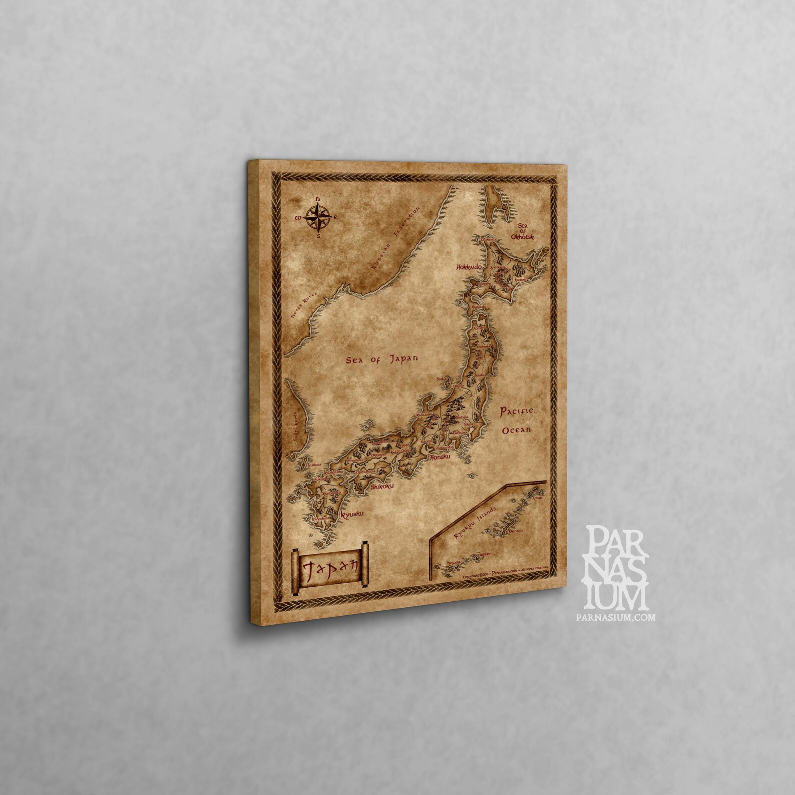 Canvas Map of Japan Fantasy Japan Map on Canvas - Etsy