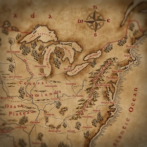 Fantasy USA Map: Vintage Style United States Art Print - Etsy