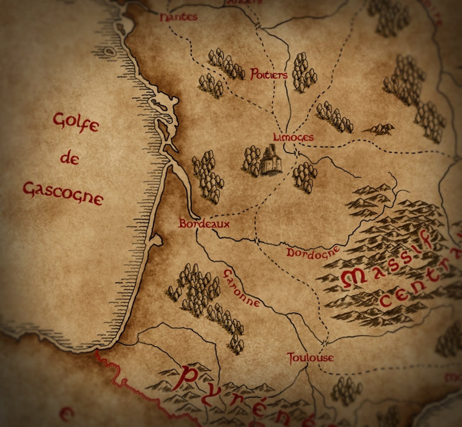 Fantasy France Canvas Map: Unique Wall Decor - Etsy