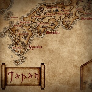 Map of Japan, Fantasy Japan Map, Canvas Map of Japan - Etsy