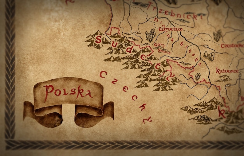 Fantasy Map of Poland: Vintage Style Medieval Cartography Wall Art - Etsy