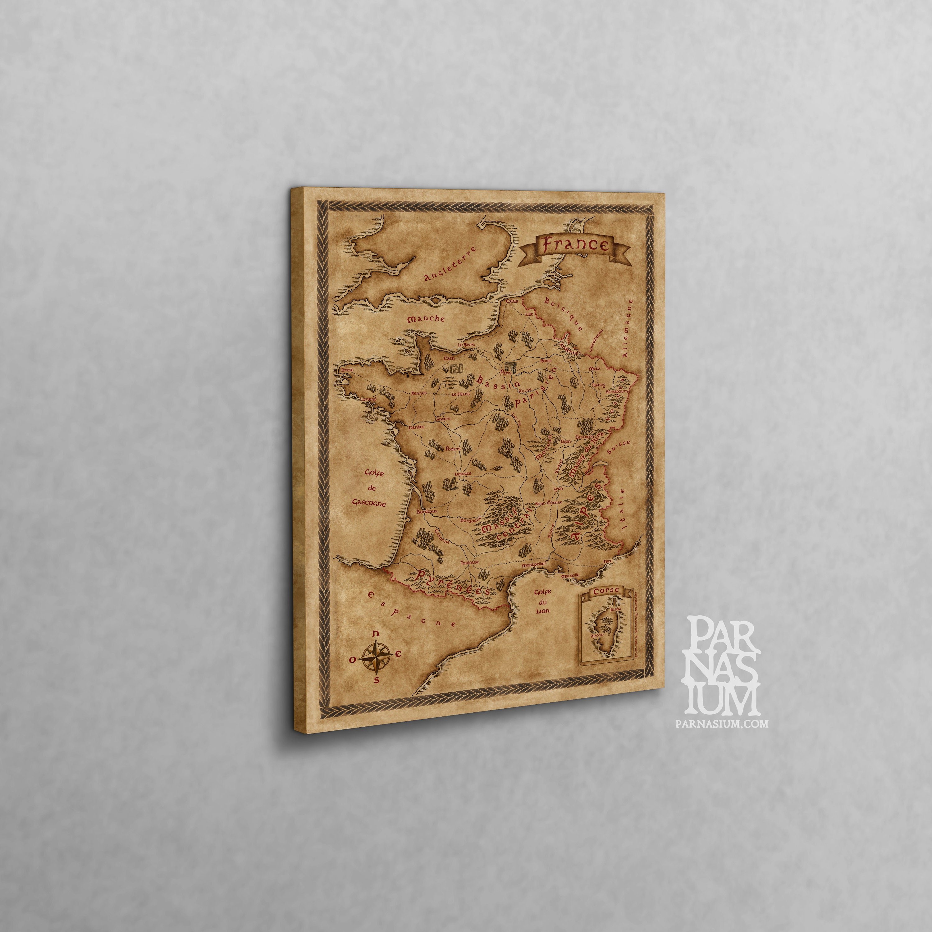 Fantasy France Canvas Map: Unique Wall Decor - Etsy