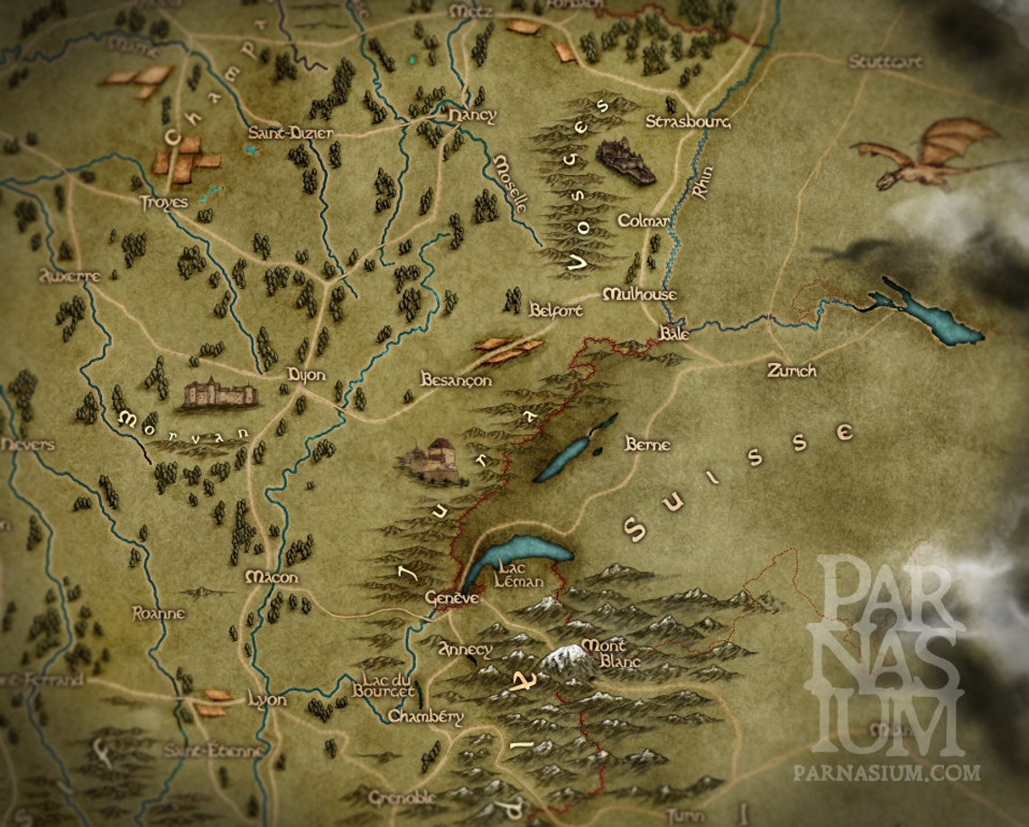 Map of France Fantasy France Map French Map - Etsy