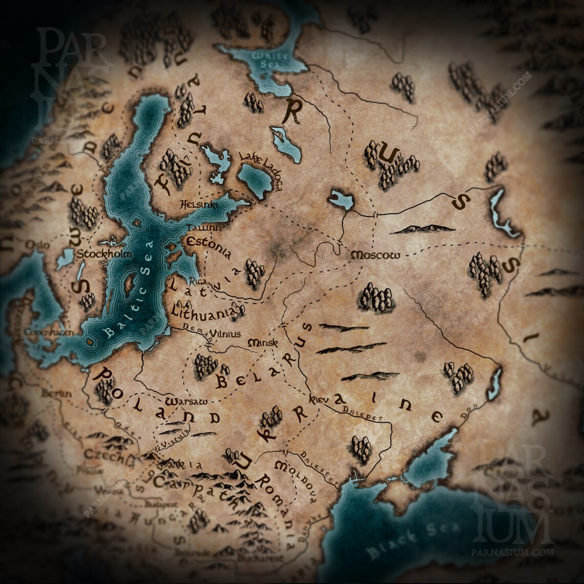 Map of Europe Fantasy Inspired Europe Map - Etsy