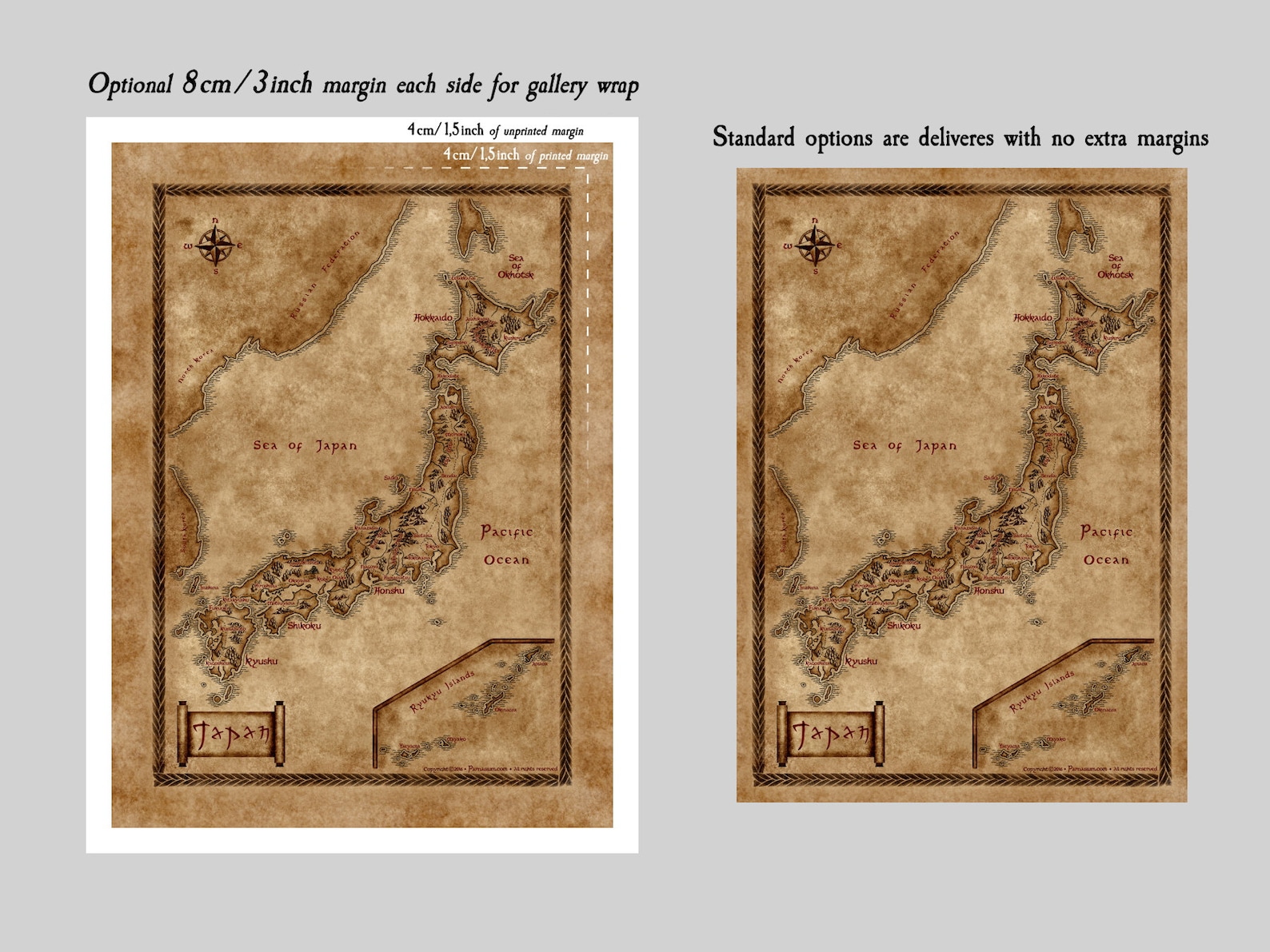 Canvas Map of Japan Fantasy Japan Map on Canvas - Etsy