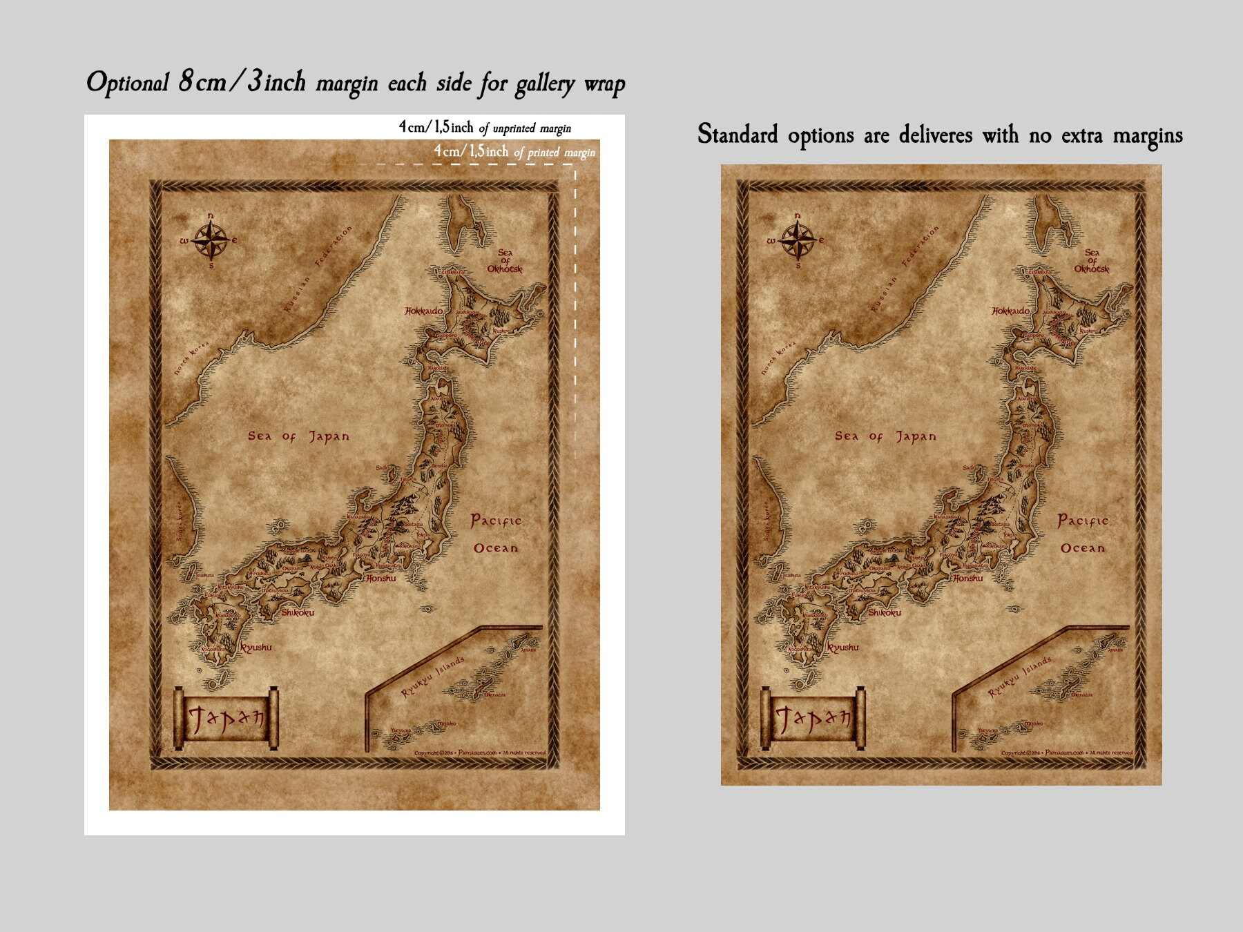 Canvas map of Japan Fantasy Japan map on canvas - Etsy 日本
