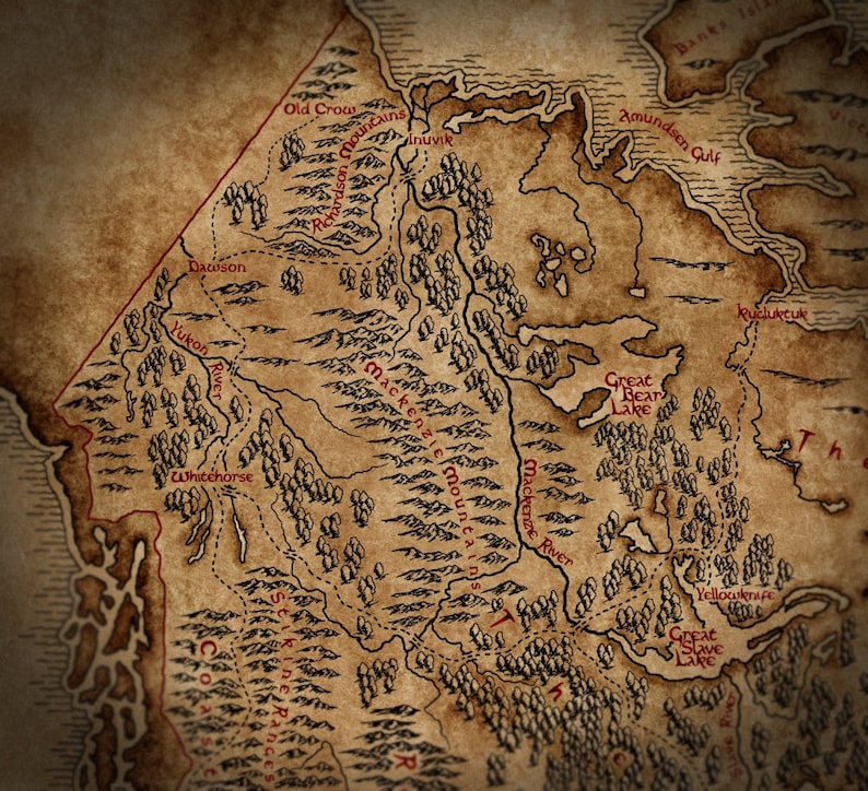 Canada Map Poster, Fantasy Map of Canada, Illustrated Map of Canada ...