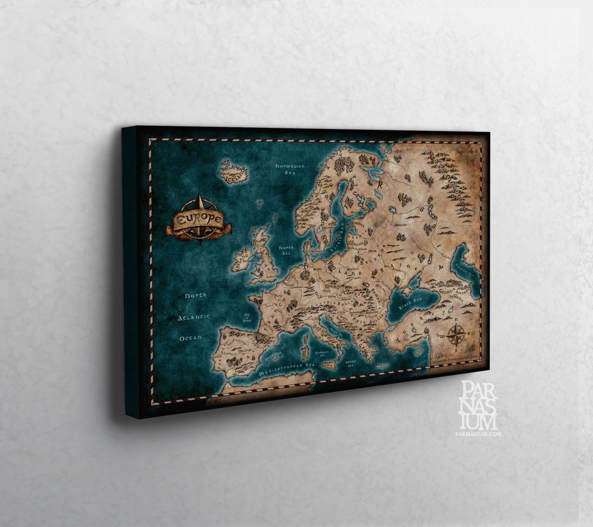 Canvas Map of Europe Fantasy Europe Map on Canvas - Etsy Ireland