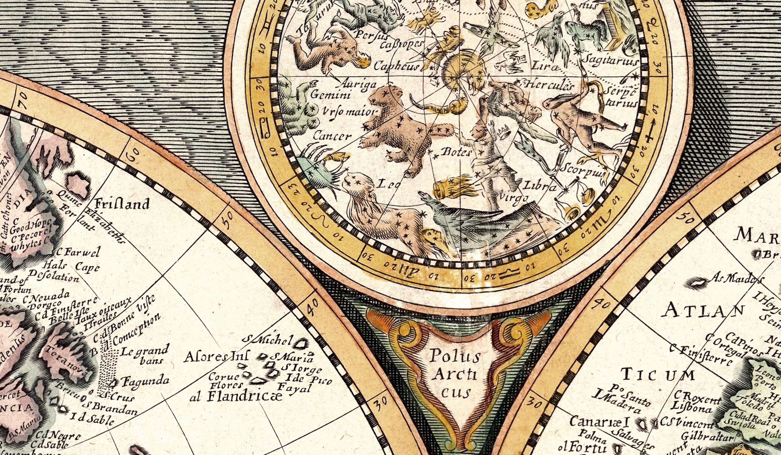 Hemisphere World Map 1642 World Map Reproduction - Etsy Canada